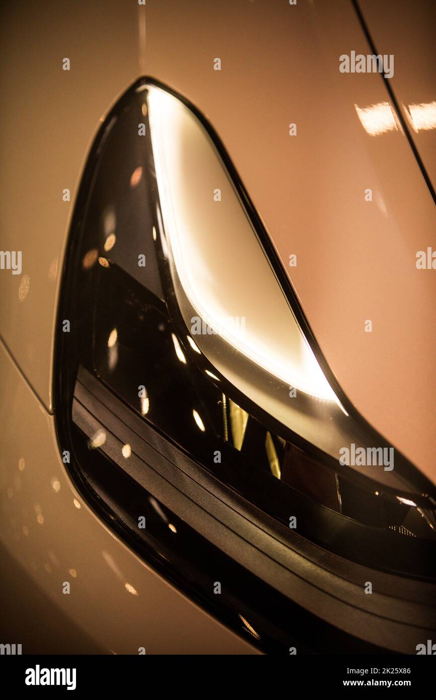 Modern car LED headlights Stock Photo - Alamy