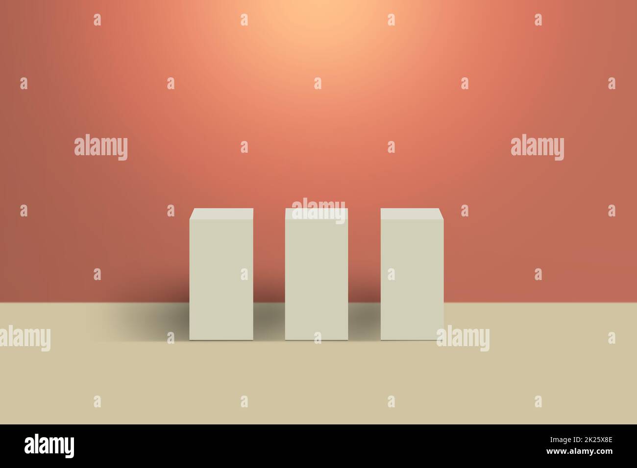 3D white square podiums concept series 1305 Stock Photo - Alamy