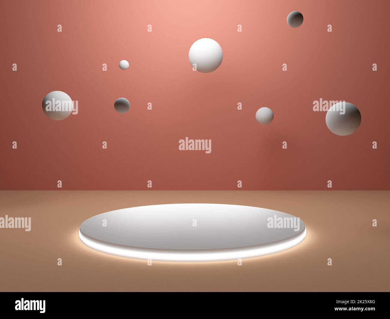 3D podium with spheres in air concept series 1308 Stock Photo - Alamy