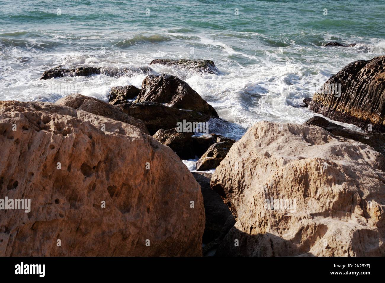 Rocky coast of the Caspian Sea Stock Photo - Alamy