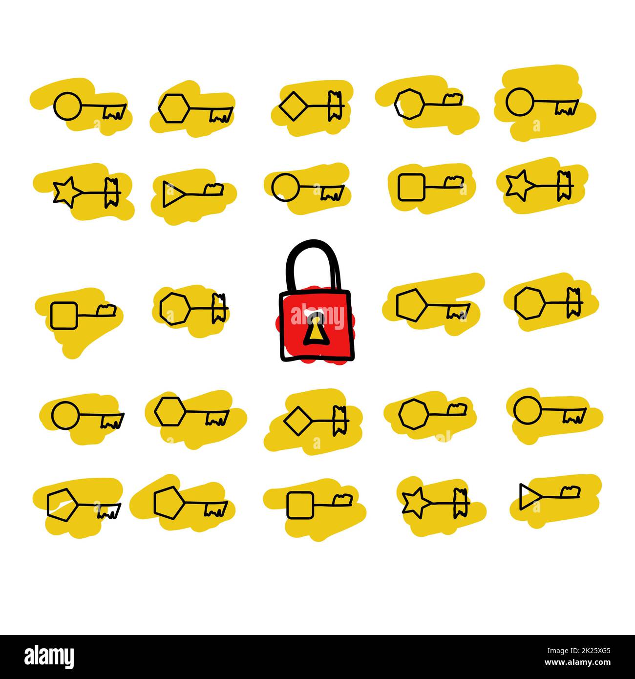 Security and reliability from hacking, key storage concept Stock Photo ...