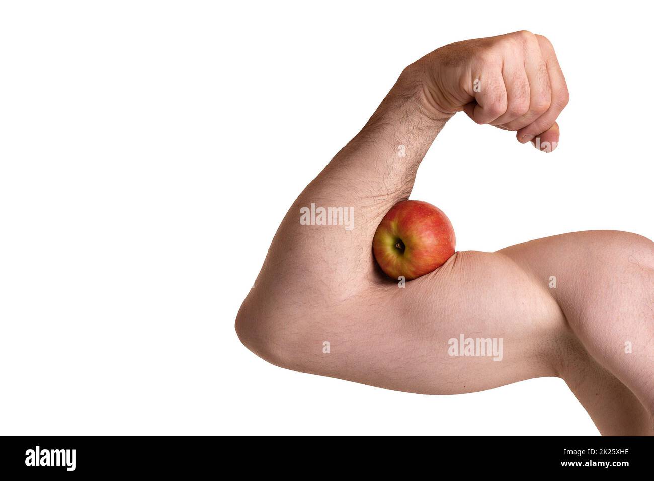 One arm clamps an apple in the crook of the elbow Stock Photo - Alamy