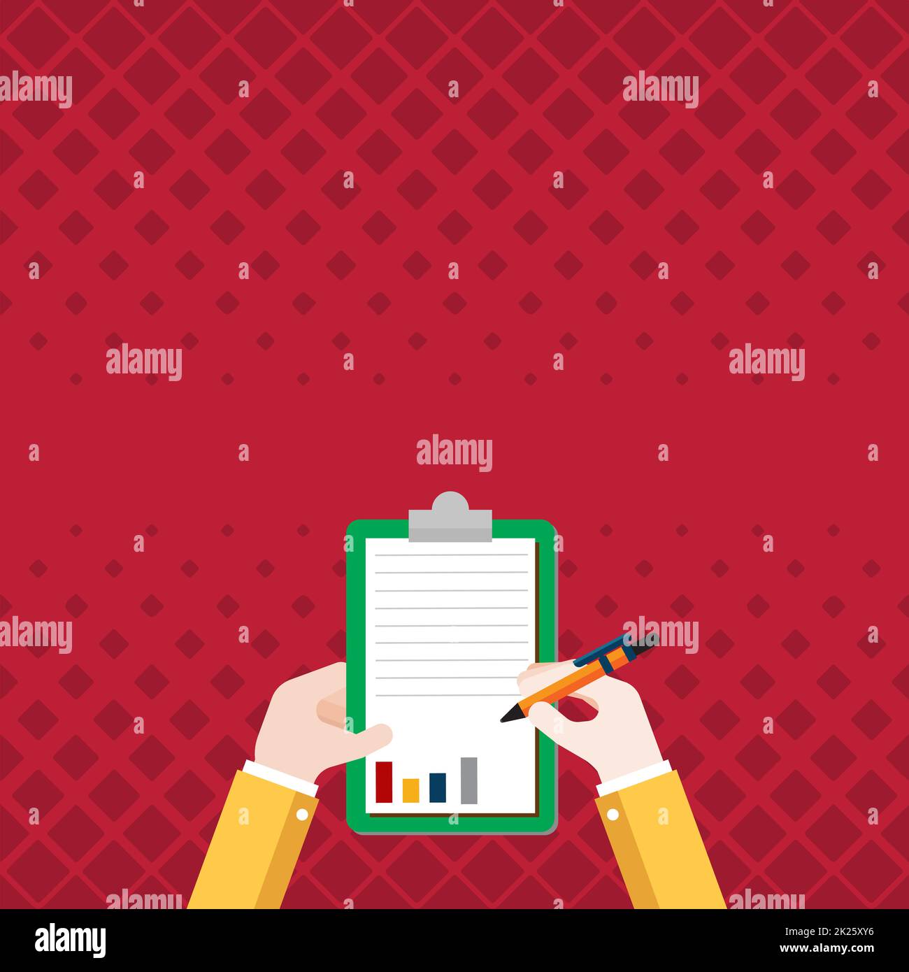 Business Associate Holding Clipboard Documenting Financial Reports With ...