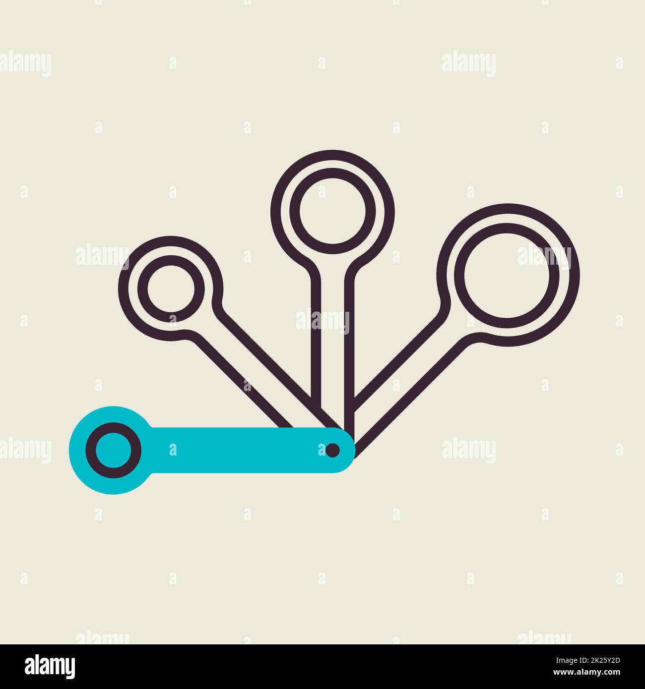 Measuring spoons vector icon. Kitchen appliance Stock Photo - Alamy