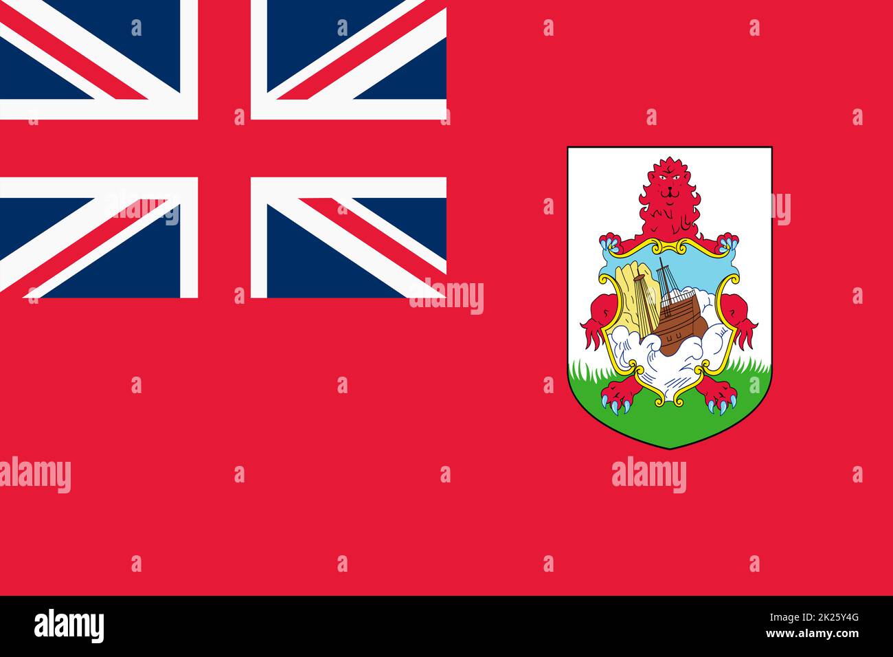 Bermuda flag background illustration red ensign coat of arms Stock ...