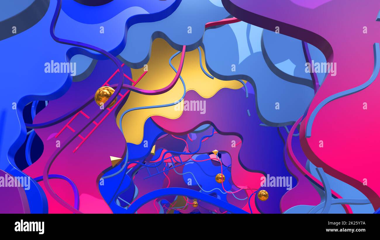 Liquid Style In 3d Geometry Stock Photo - Alamy