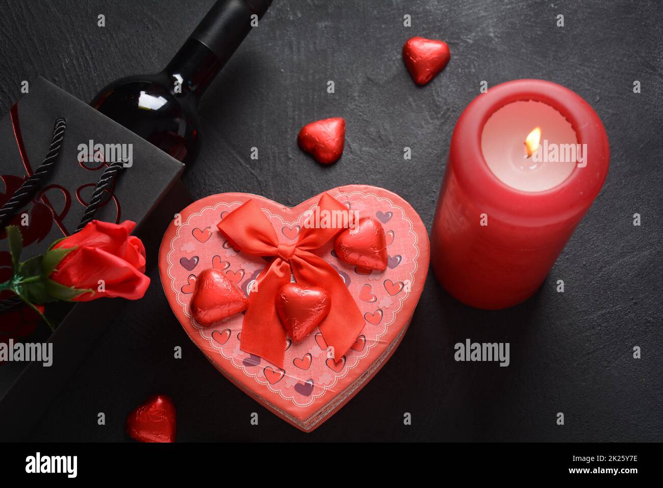 Love concept for Valentines day with sweet and romantic moment. The red ...