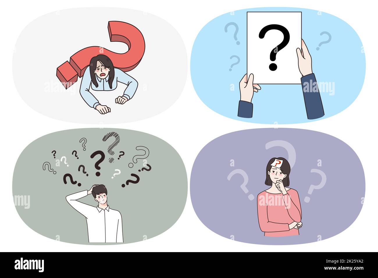 Thinking doubt and feeling frustrated concept Stock Photo - Alamy