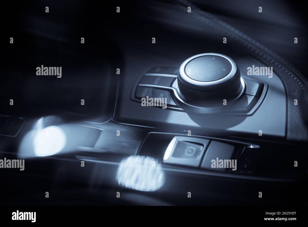 Central console with buttons on car panel Stock Photo - Alamy