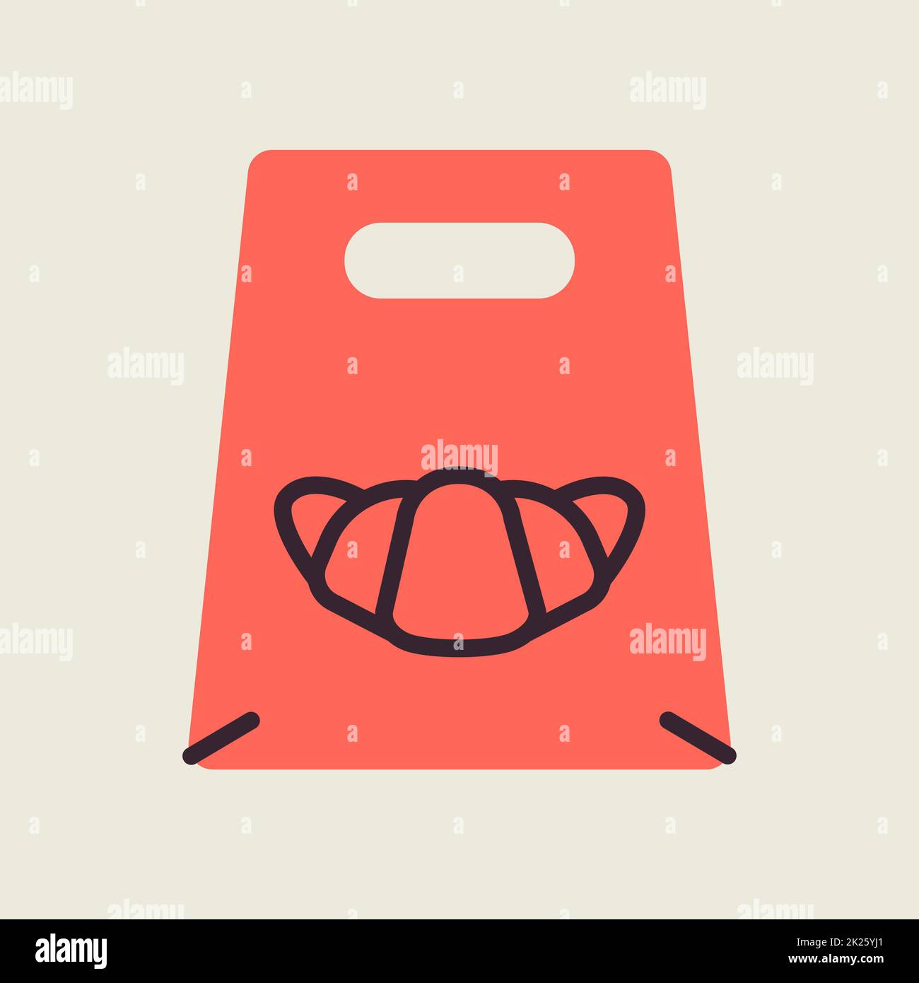 Fast food delivery take away paper bag icon Stock Photo - Alamy