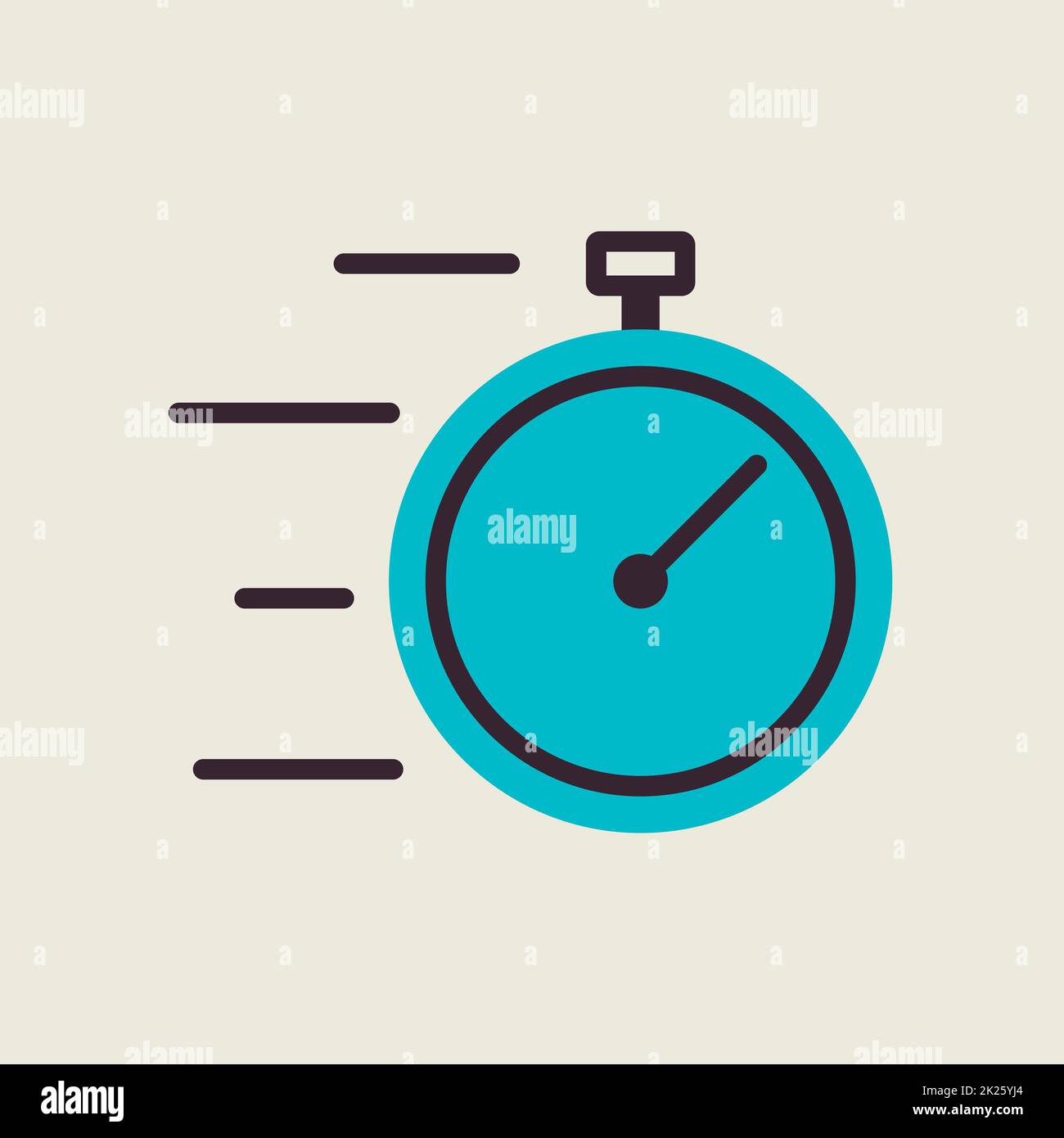 Fast delivery vector icon. Stopwatch with speed Stock Photo - Alamy