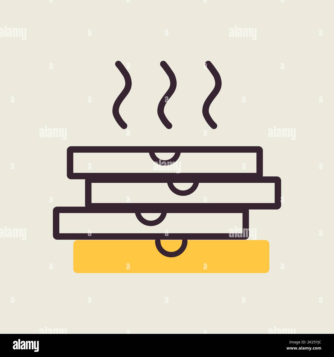 Stock vector icon of four boxes for pizza Stock Photo - Alamy