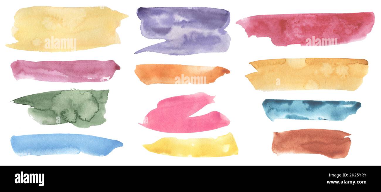 Watercolor hand drawn color backgrounds Clipart, Brush strokes ...