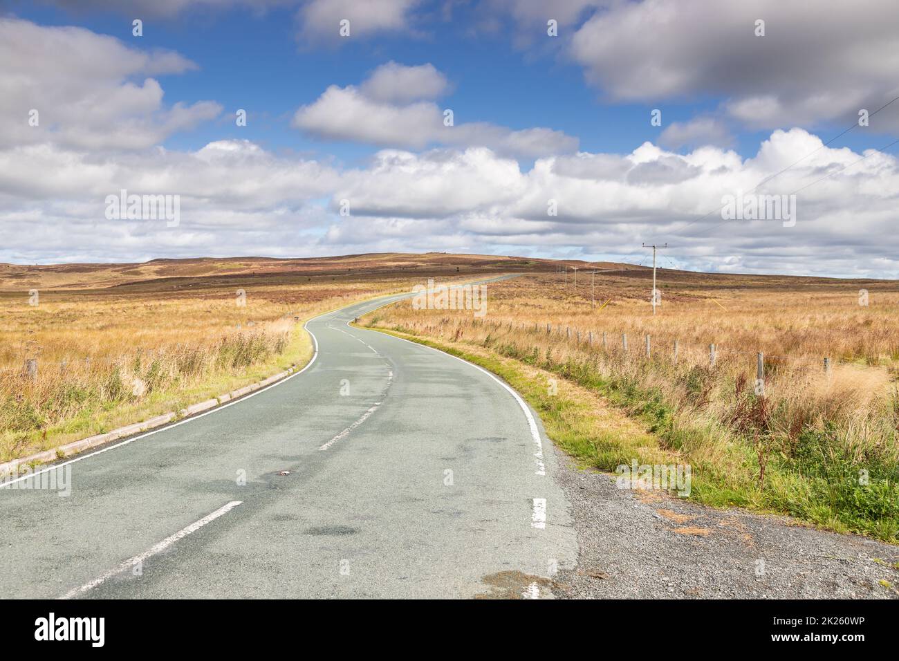 Road across the Denbigh moors, North Wales Stock Photo - Alamy