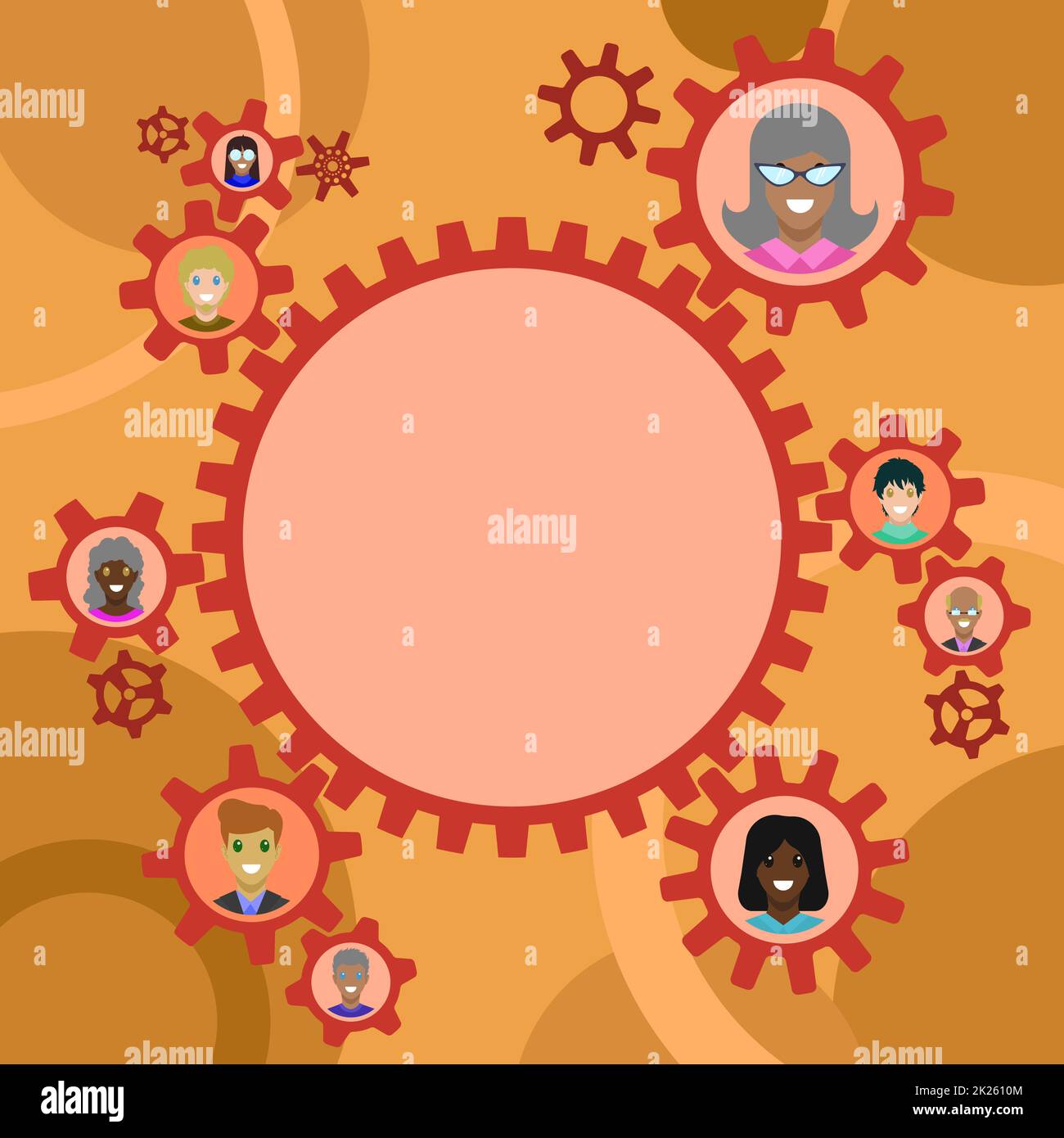 Colleagues Presented Inside Cogwheels Showing Definition Of Teamwork ...