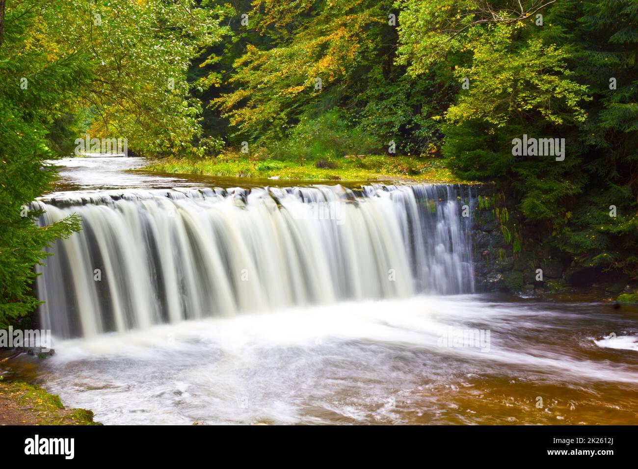 Waterfall Kwisa in Jizera Mountains Stock Photo - Alamy