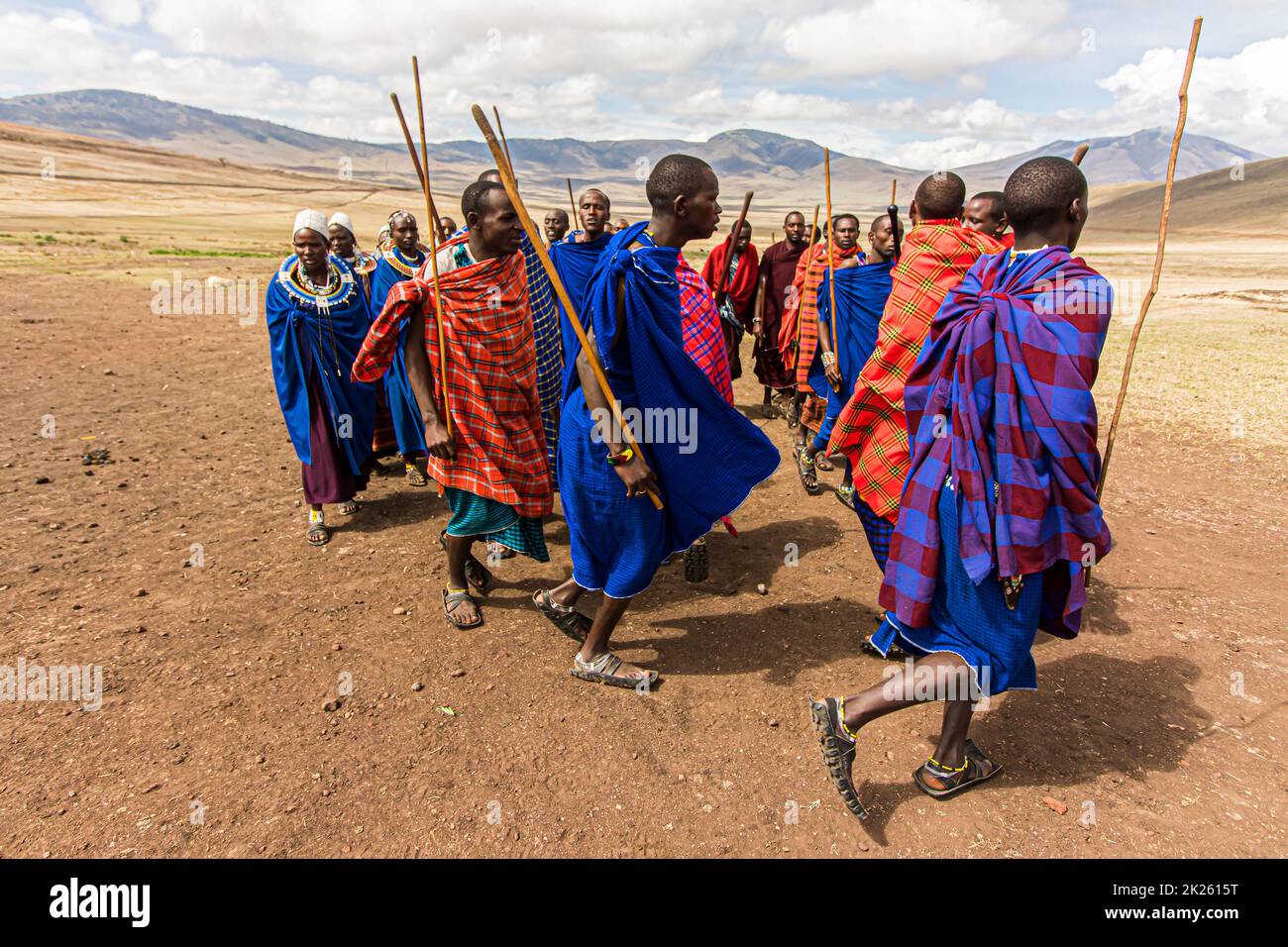 Ngorongoro Conservation Area, Tanzania - 7 November 2017: masai people ...