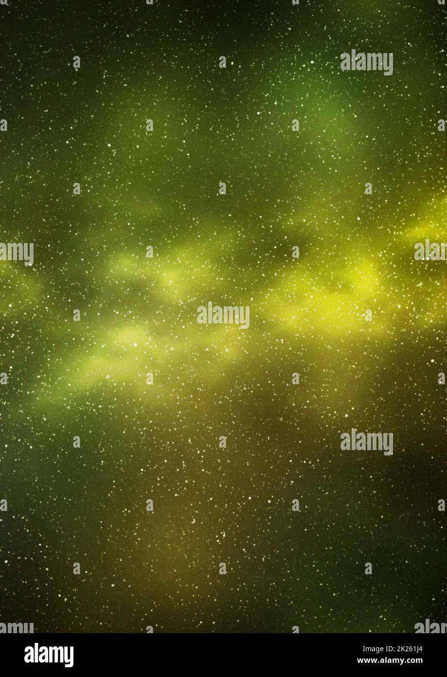 Night starry sky and bright yellow galaxy, vertical background Stock ...