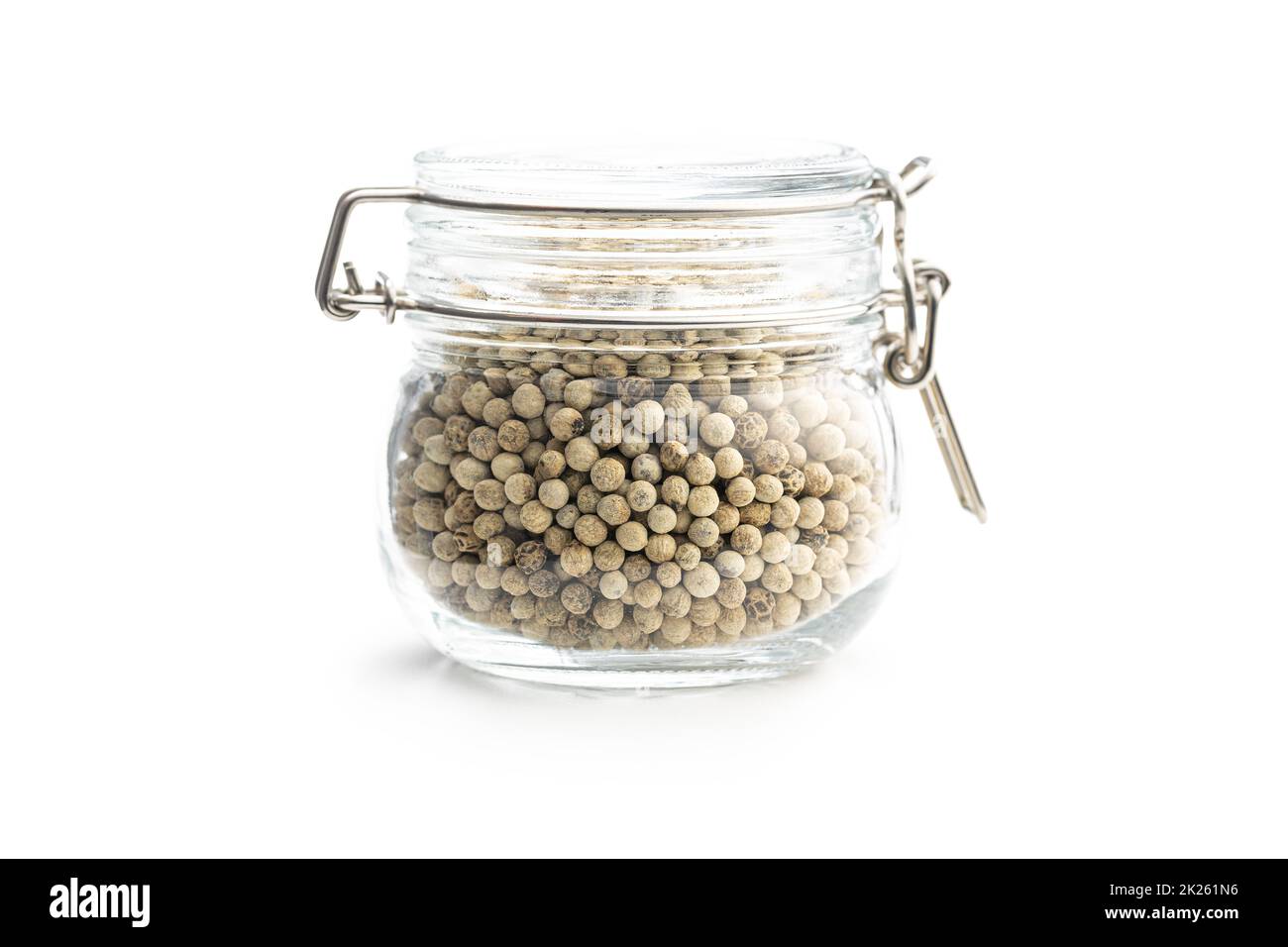 Whole pepper spice. White peppercorn grain in jar Stock Photo - Alamy