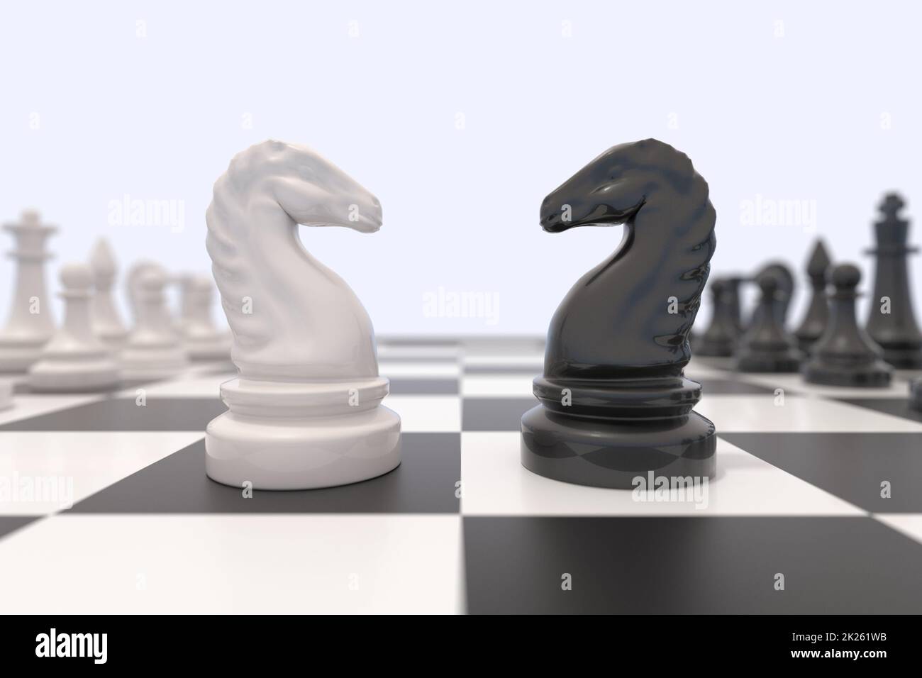 Two chess pieces on a chessboard Stock Photo - Alamy