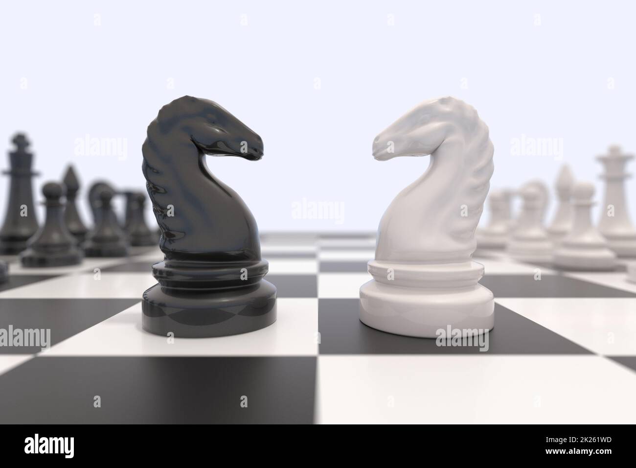 Two chess pieces on a chessboard Stock Photo - Alamy