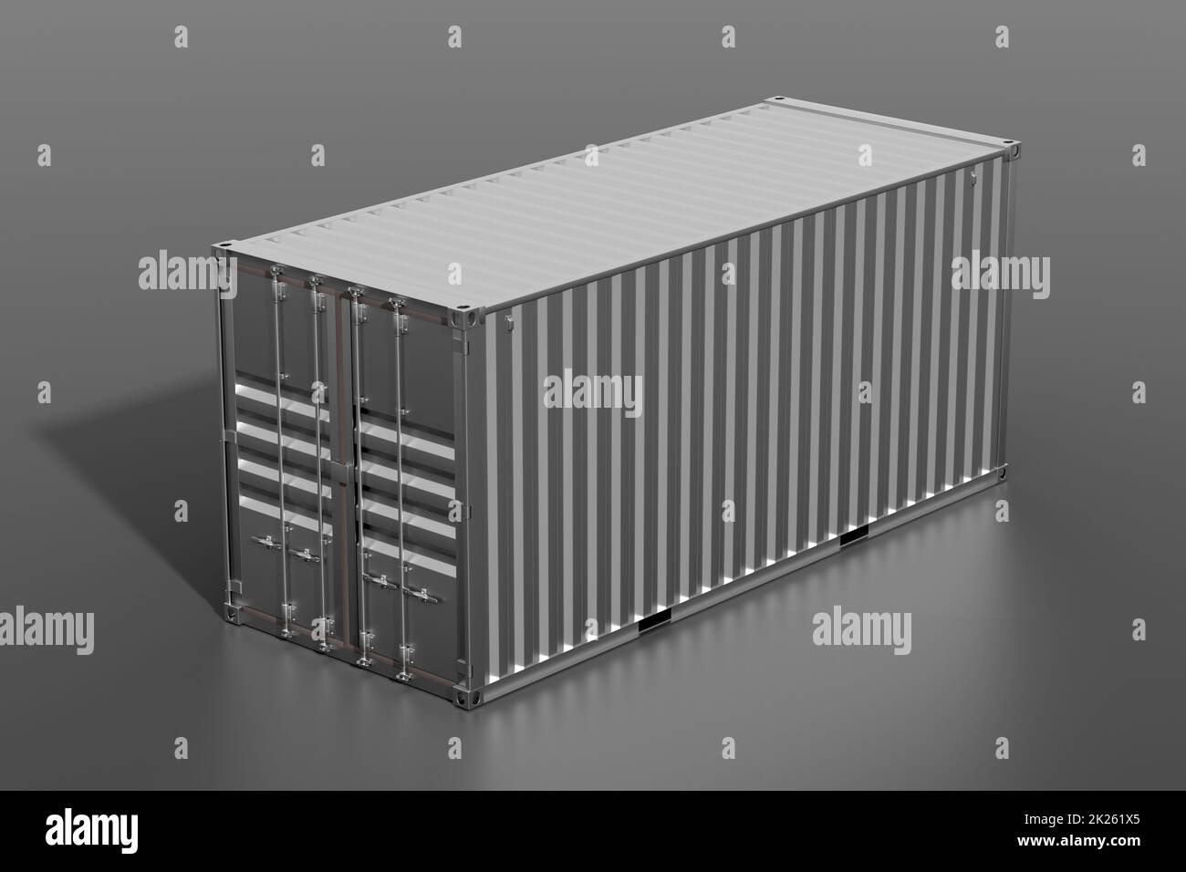 Metallic ship cargo container side view 20 feet length Stock Photo - Alamy