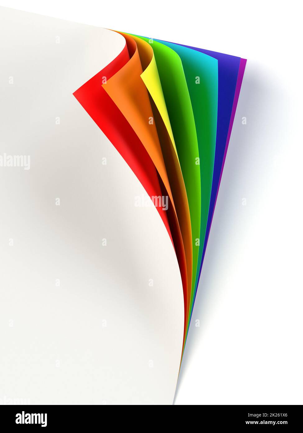 Blank document with rainbow colored curled corner Stock Photo - Alamy