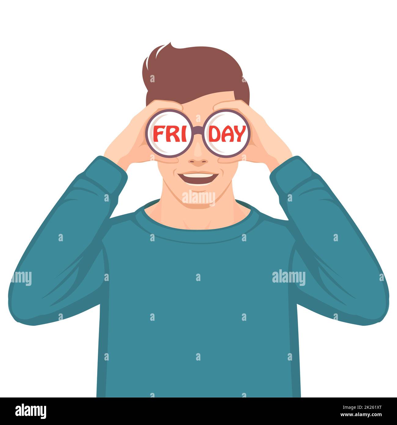 Friday Celebration, Enjoy the Weekend, end of the week concept. Vector ...