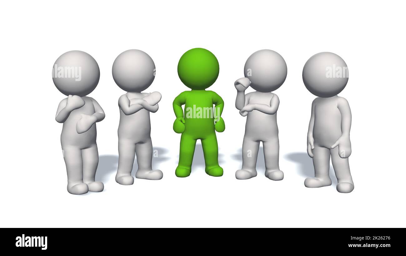 3d small people leader team hi-res stock photography and images - Alamy