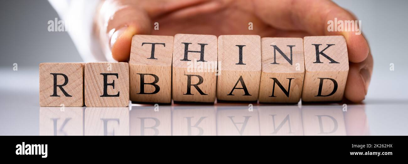 Rethink revise rebrand text hi-res stock photography and images - Alamy