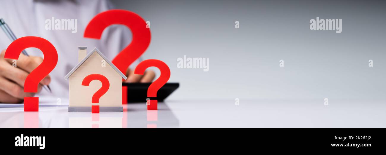 Real Estate House Question Mark Stock Photo - Alamy