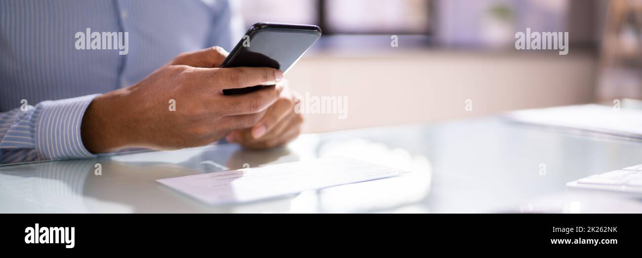 Remote Check Deposit Taking Photo Stock Photo - Alamy