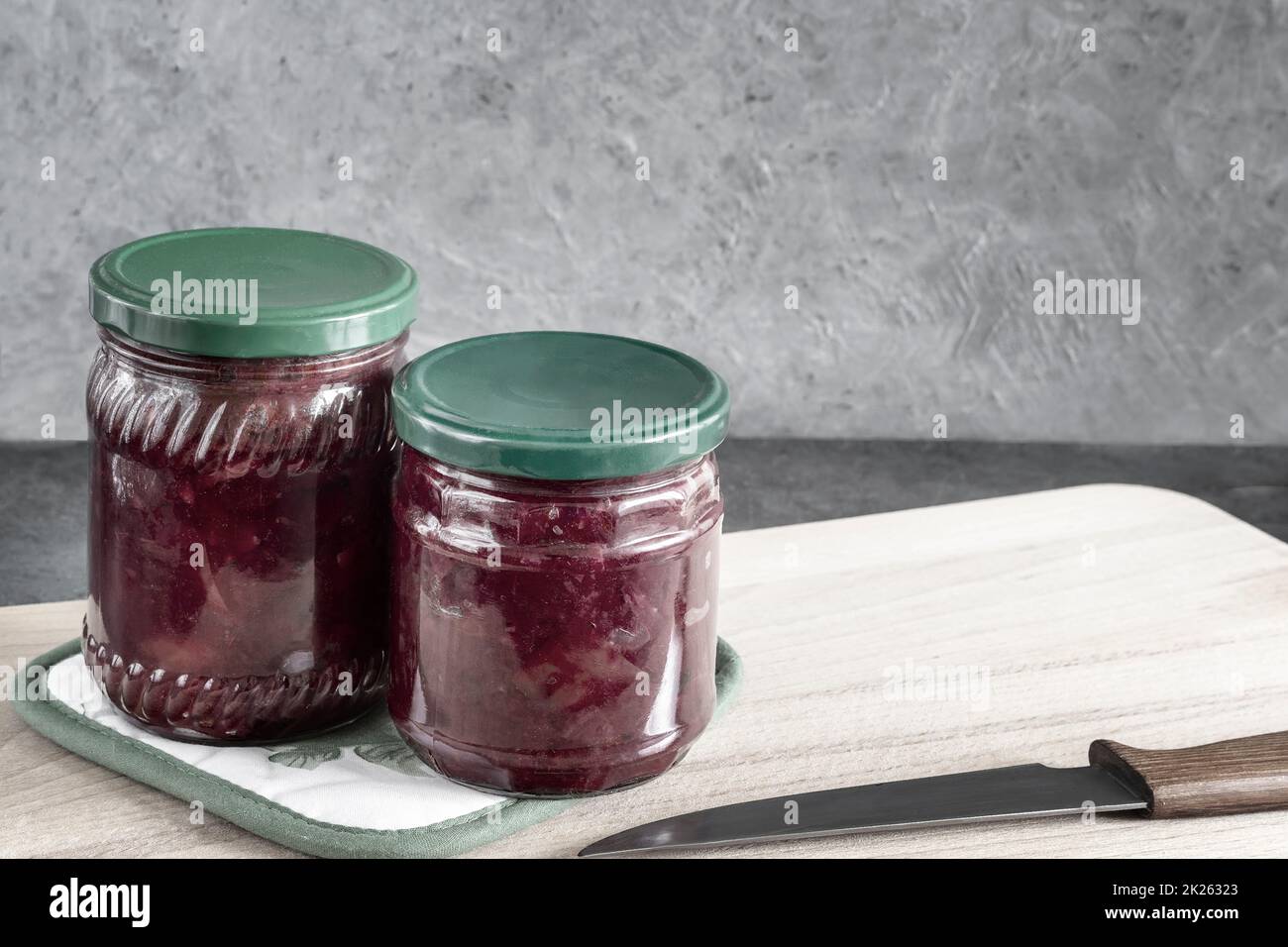Home canning: canned beetroot with vegetables for borscht Stock Photo ...