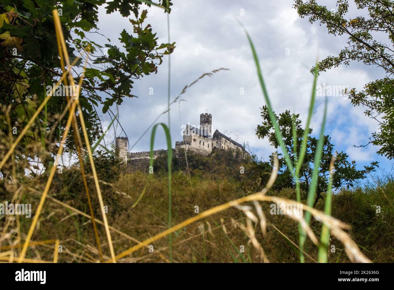 View of the castle Bezdez through the grass Stock Photo - Alamy