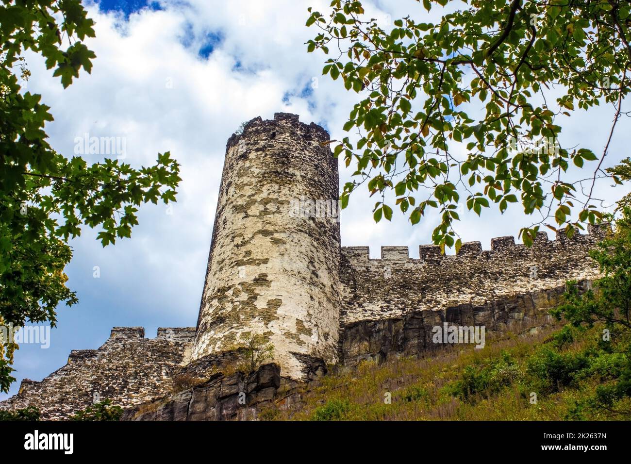 View of tower of Bezdez castle Stock Photo - Alamy
