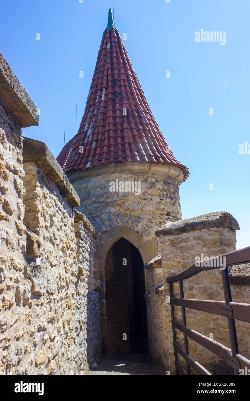Entrance to the tower of Kokorin Castle Stock Photo - Alamy