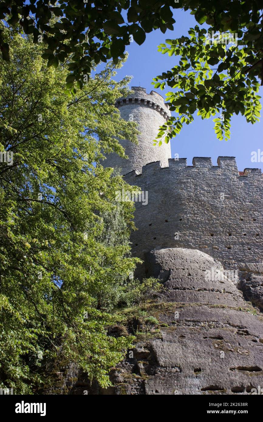 View of the tower of Kokorin Castle Stock Photo - Alamy