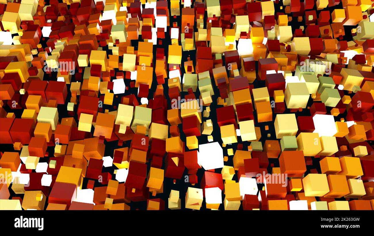 Random colored cubes with glow Stock Photo - Alamy