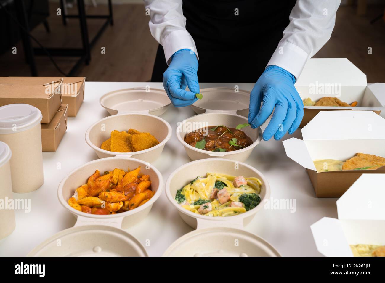 Cooking Restaurant Meal For Delivery Stock Photo - Alamy