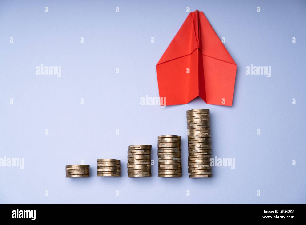 Money Coin Graph Upward Direct Increase Stock Photo - Alamy