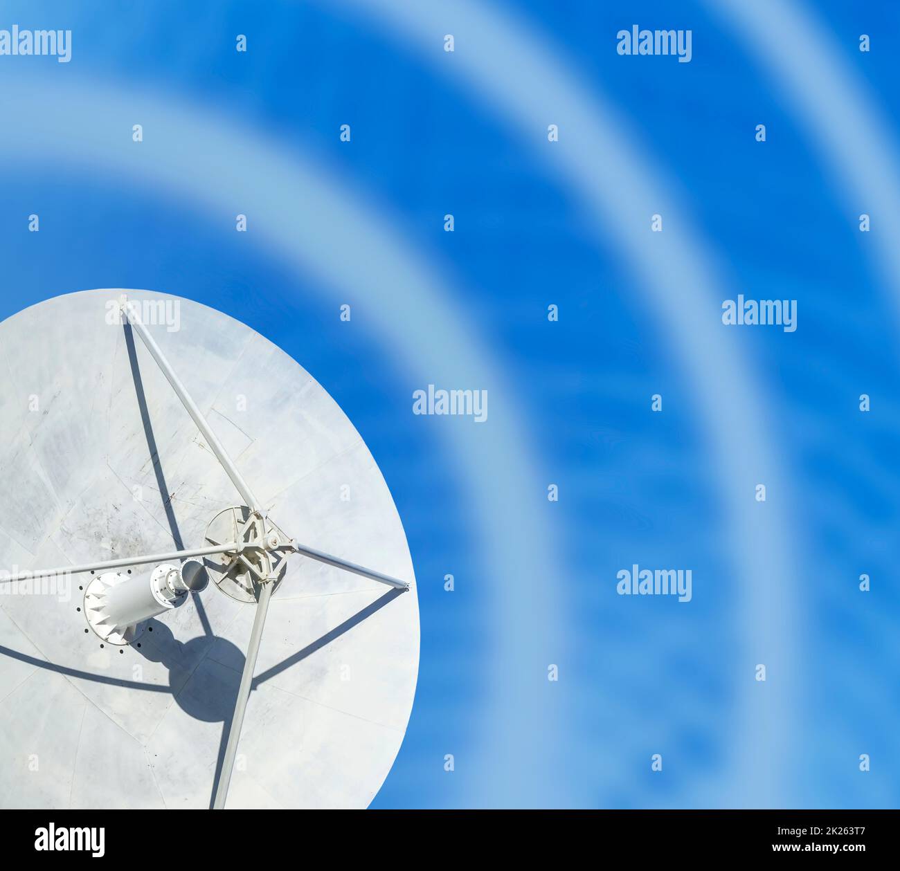 new white locator antenna on blue wave background Stock Photo - Alamy