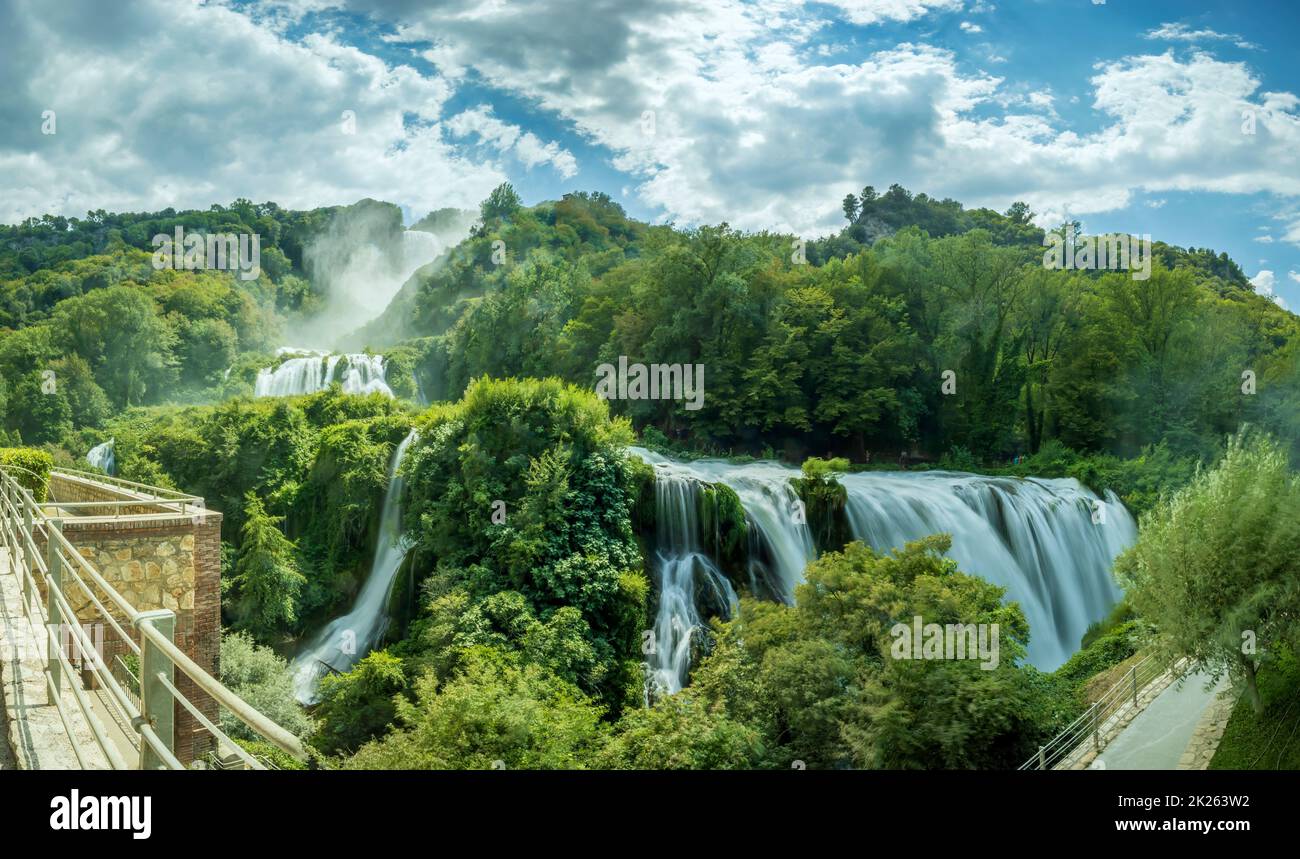 Marmore falls, Cascata delle Marmore, in Umbria region, Italy Stock ...