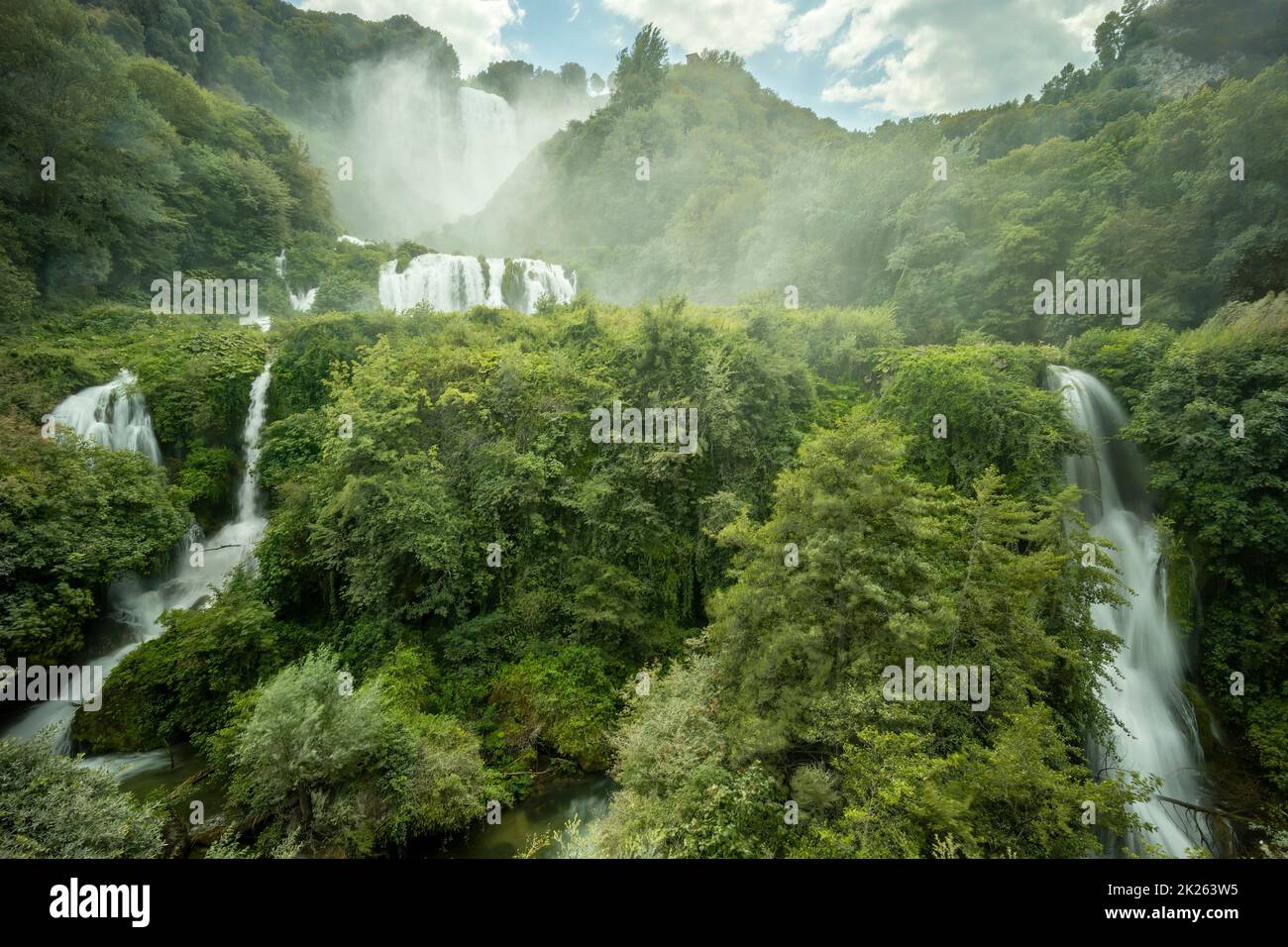 Marmore falls, Cascata delle Marmore, in Umbria region, Italy Stock ...