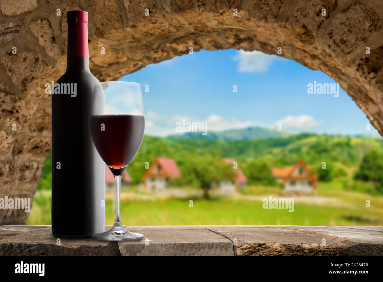 Wine next to window Stock Photo - Alamy
