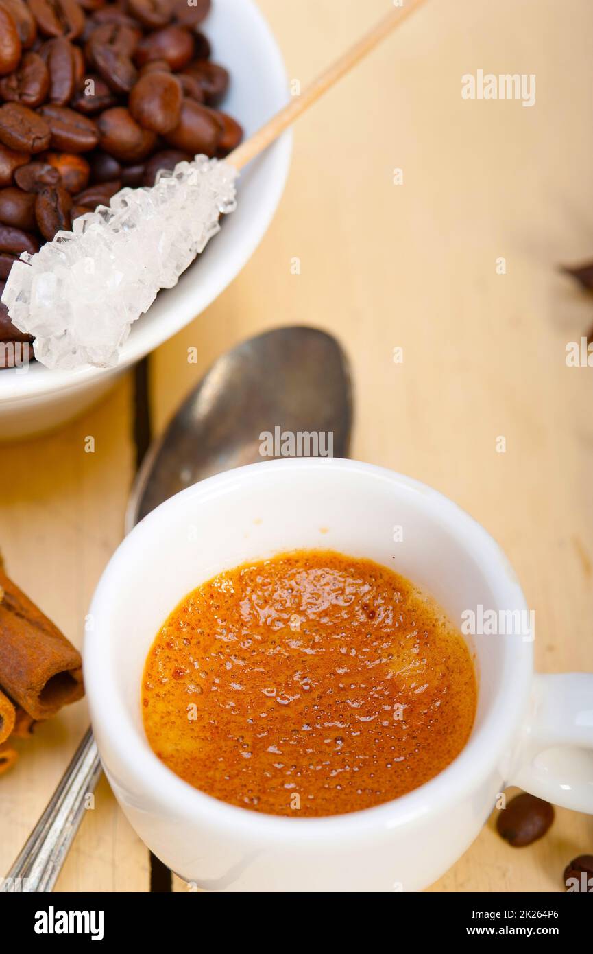 espresso coffee with sugar and spice Stock Photo - Alamy