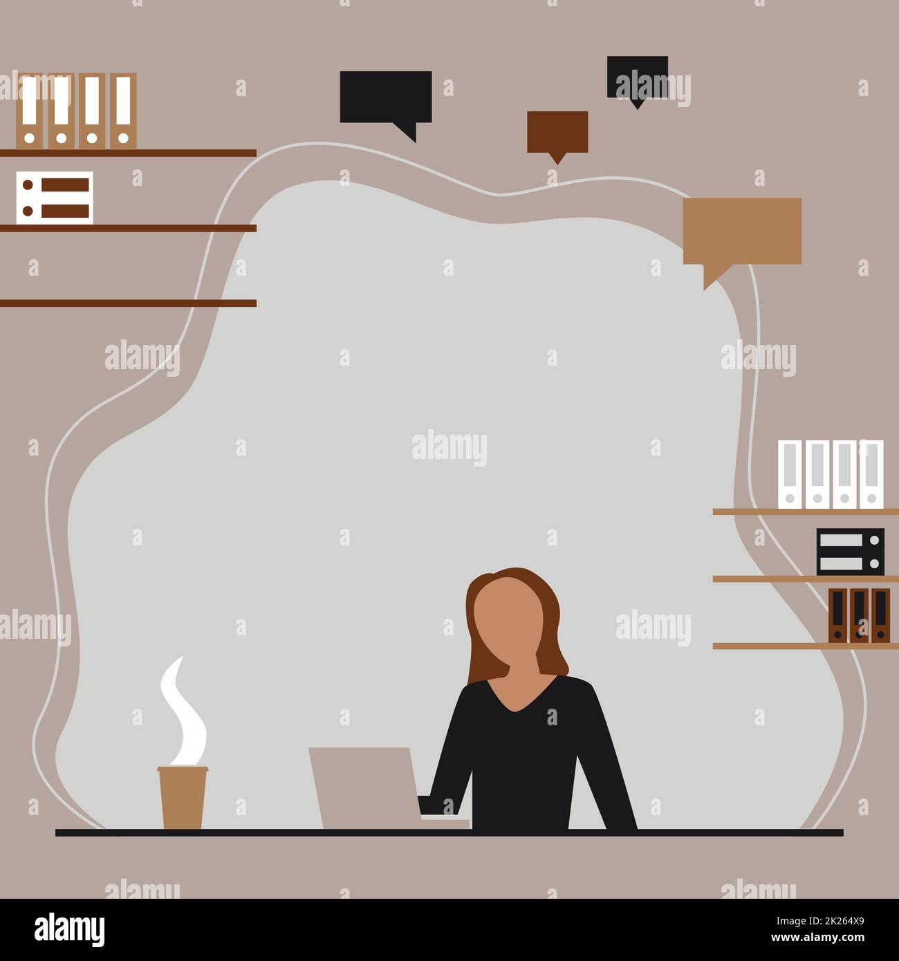 Woman Sitting On Desk Working And Presenting New Technologies ... Woman Sitting On Desk Working And Presenting New Technologies ...