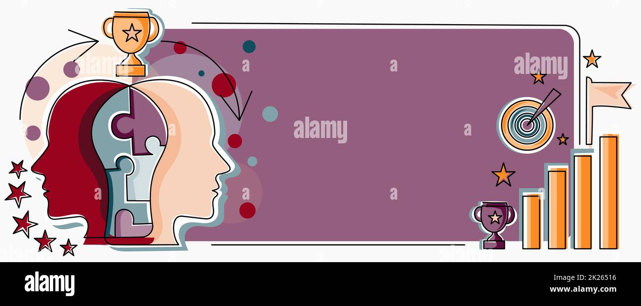 Two Heads Connected With Puzzle Showing Solving Problems And Sharing ...
