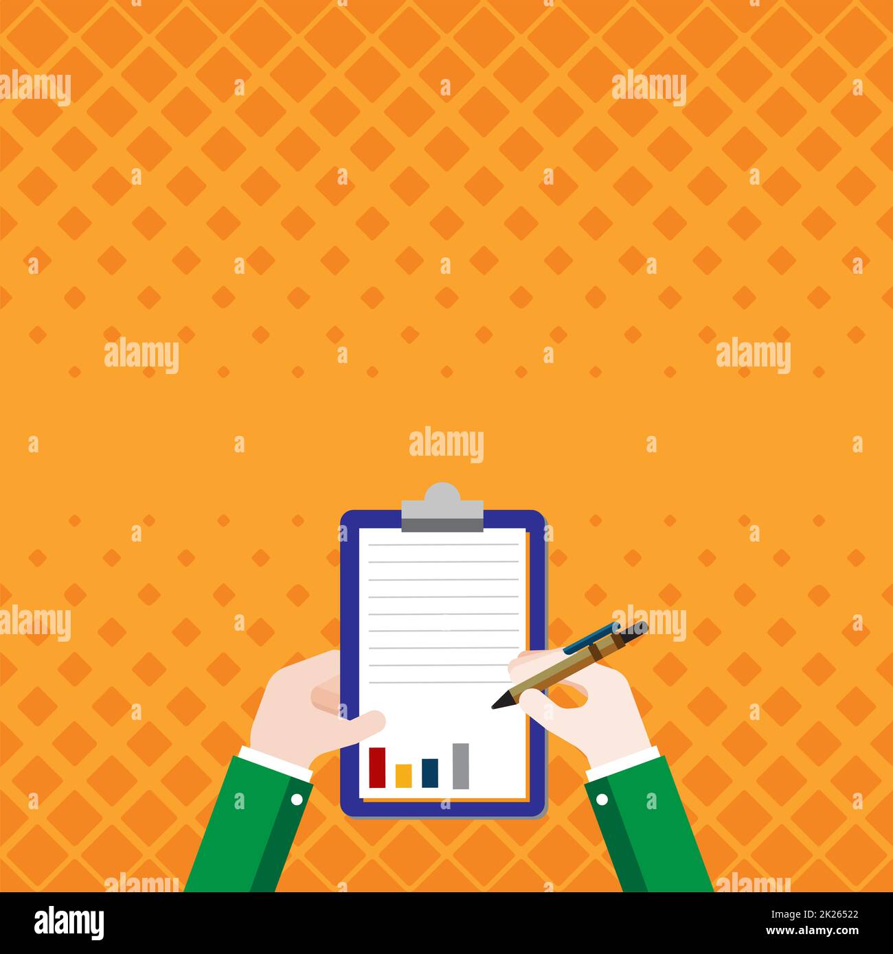 Business Associate Holding Clipboard Documenting Financial Reports With ...