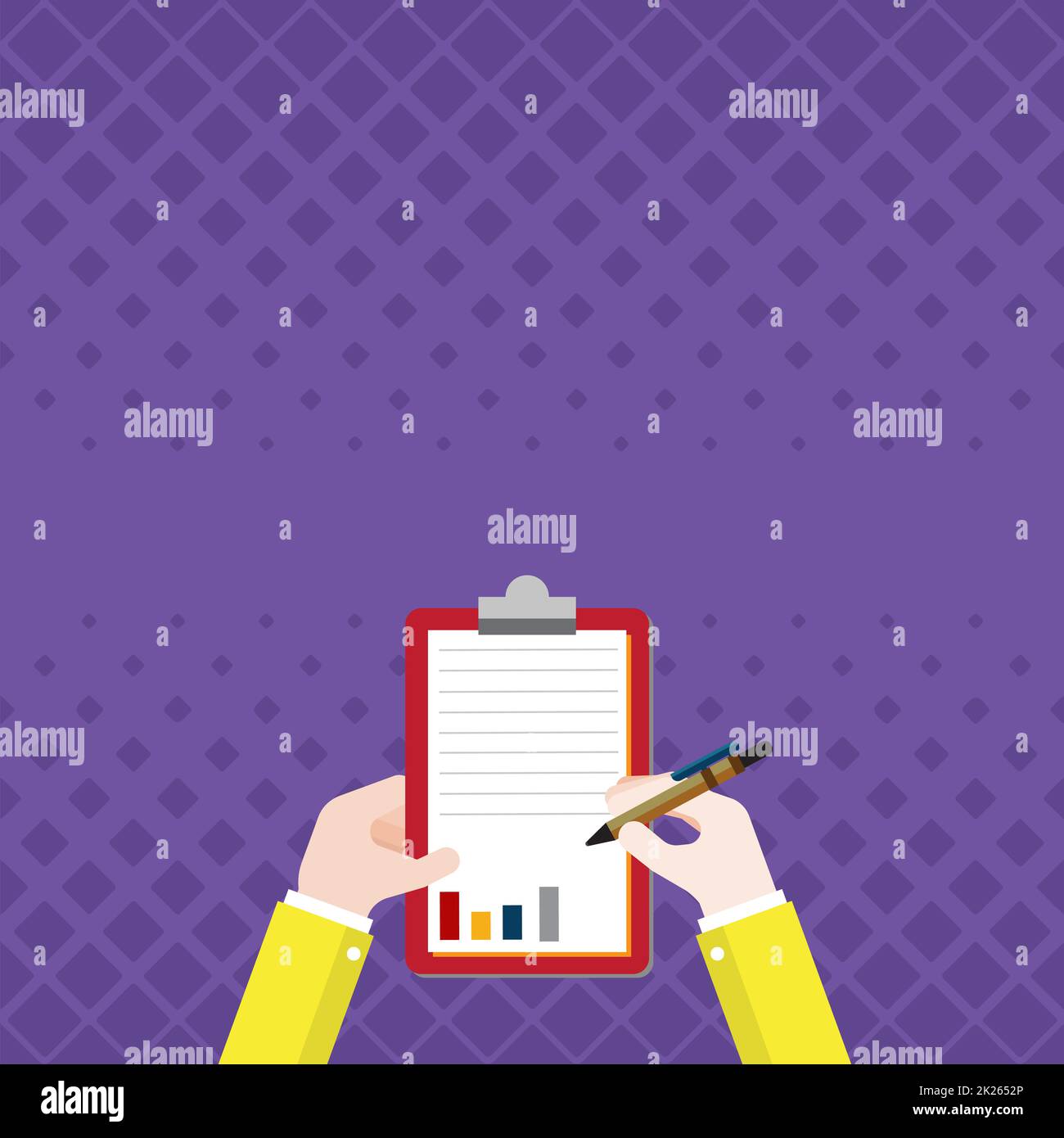 Business Associate Holding Clipboard Documenting Financial Reports With ...