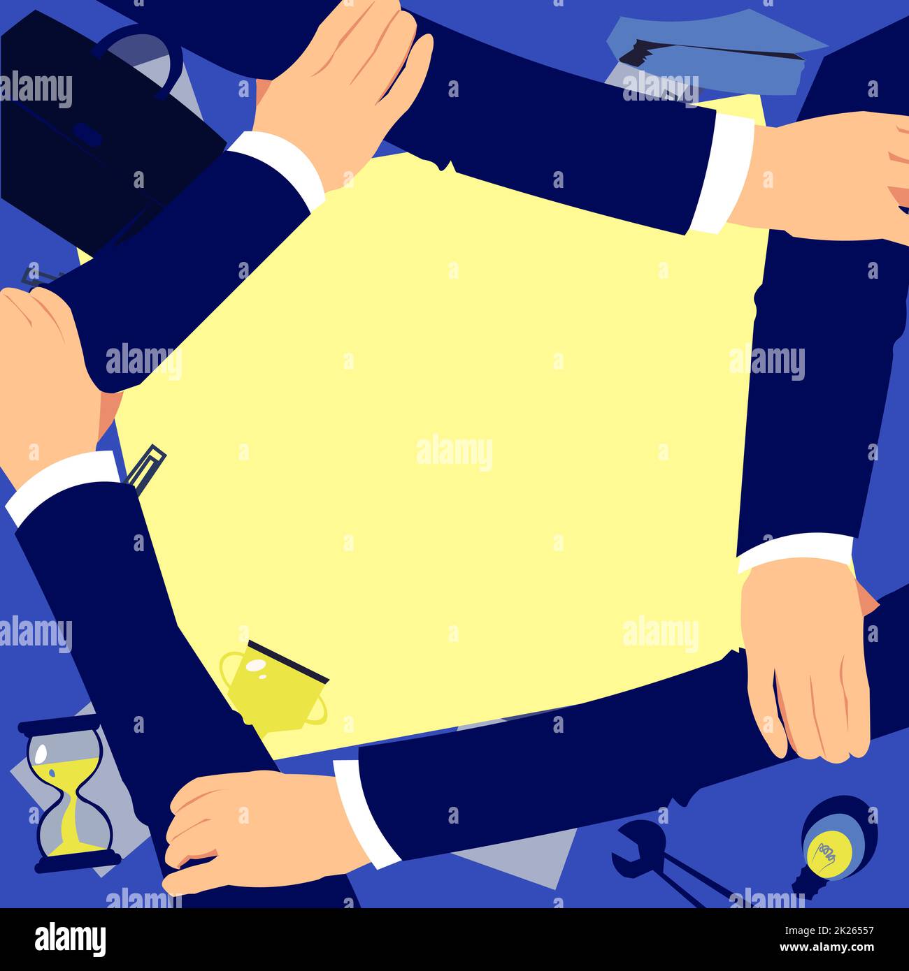 Four Hands Drawing Holding Arm Together Showing Connection Symbol ...